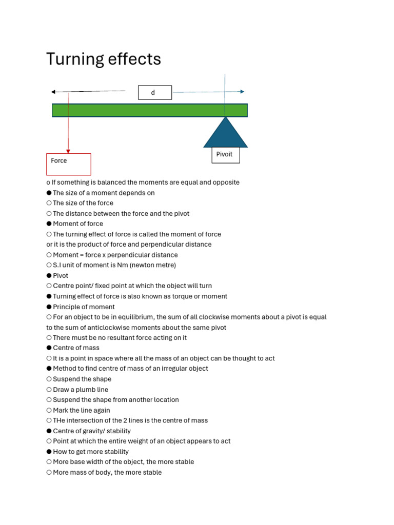 Turning Effects of Motion | PDF | Science & Mathematics