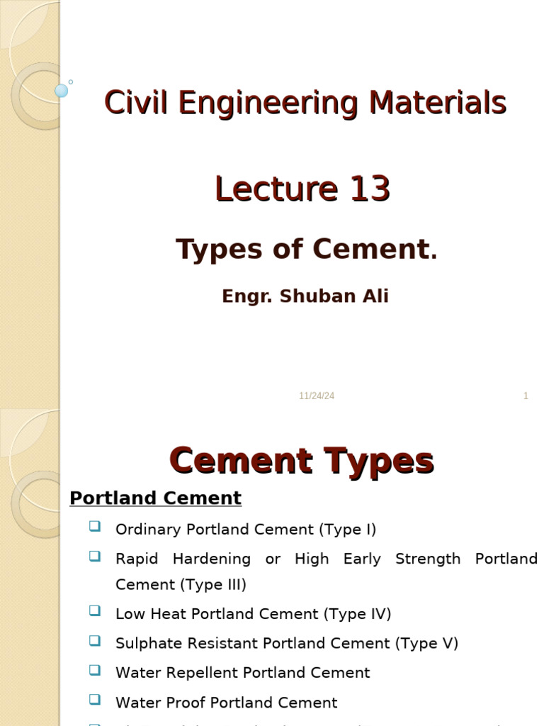 14.types of Cement | PDF | Cement | Concrete