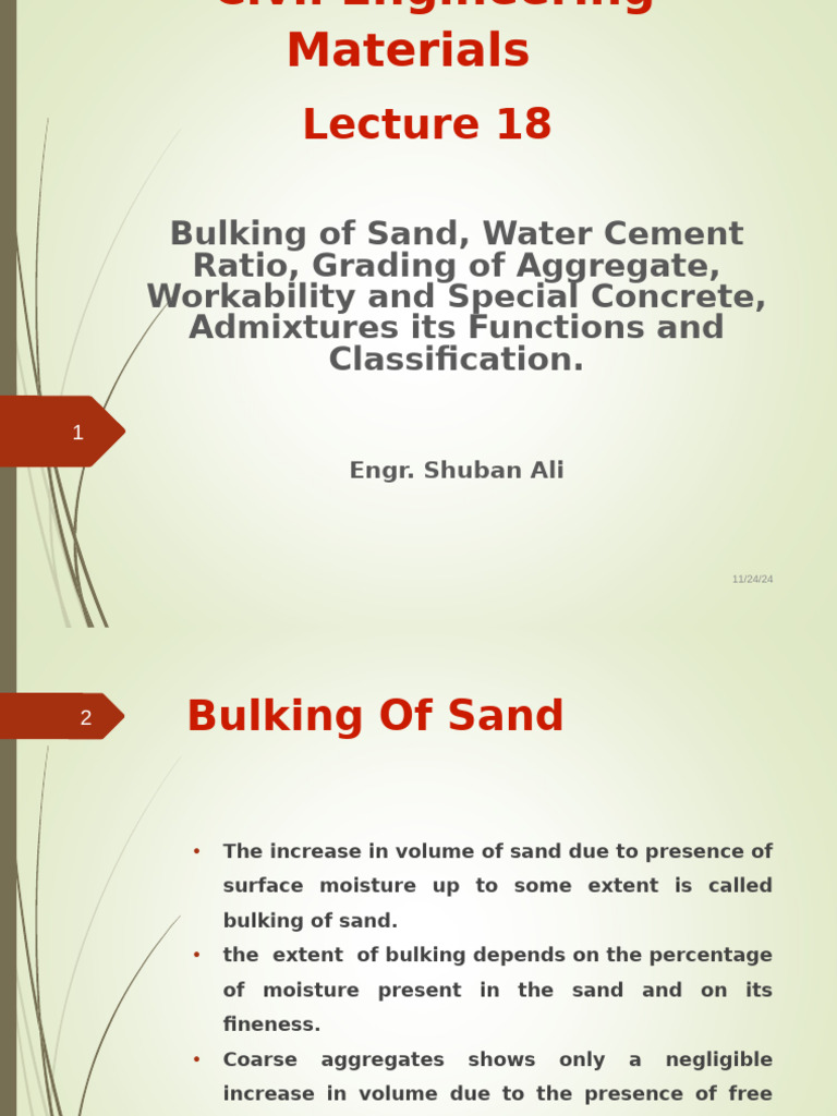 Bulking of Sand | PDF | Concrete | Cement