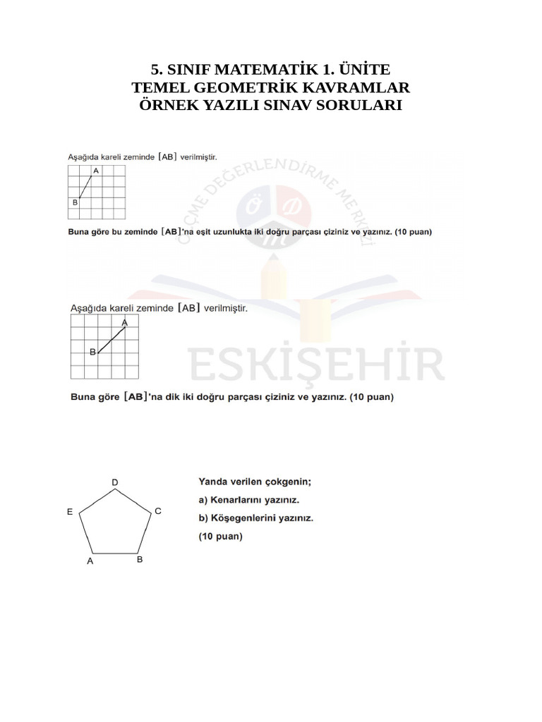 Matemtai̇k Ödevi̇ 5. Sinif | PDF