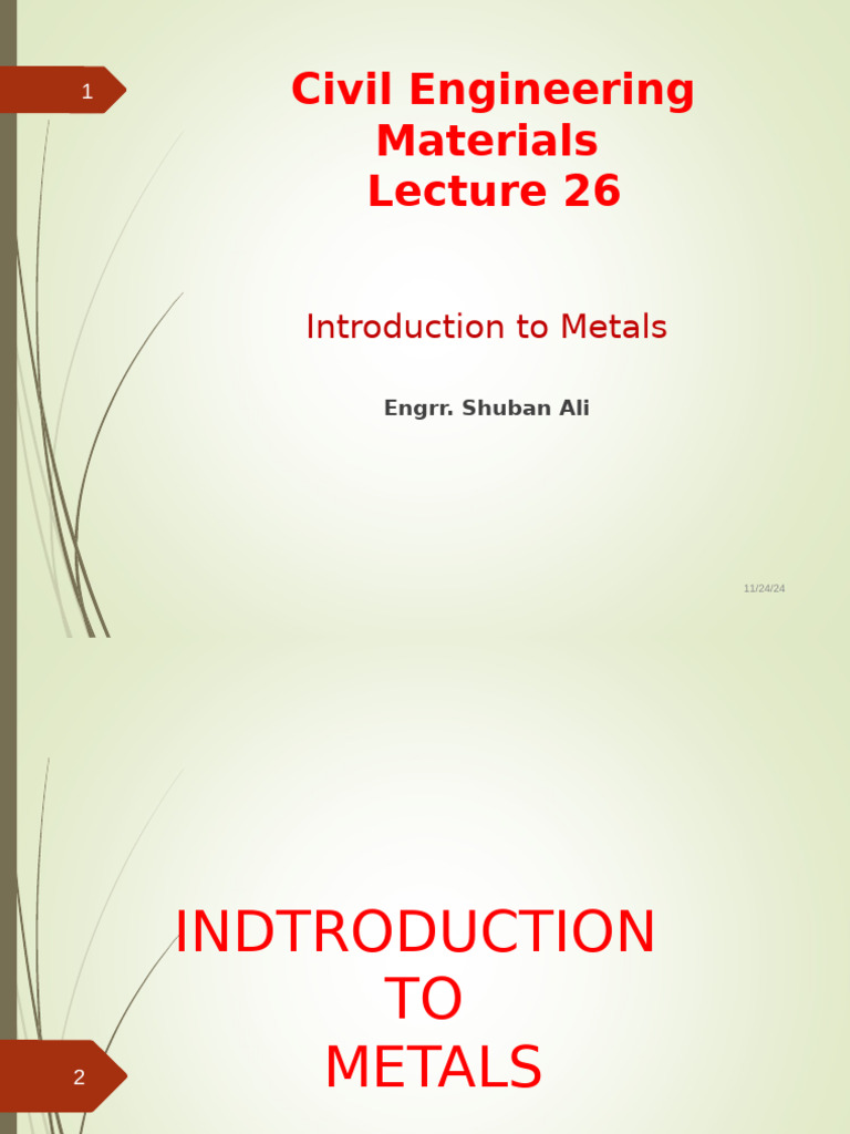 Introduction To METALS | PDF | Metals | Alloy