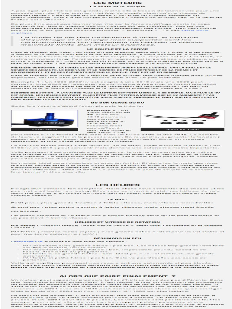 Choisir Moteurs Helices | PDF