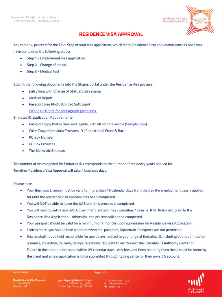 Residence Visa Approval Guide | PDF