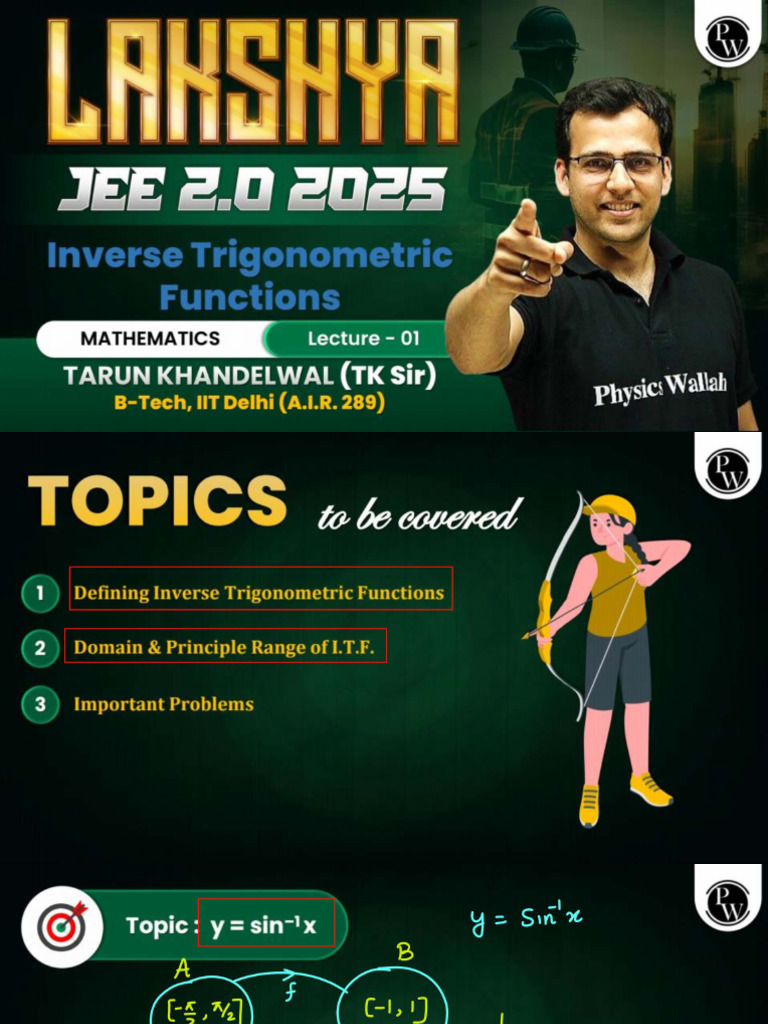 M Inverse Trigonometric Functions TKS 2025 | PDF
