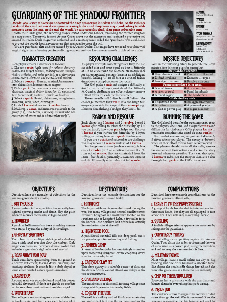 Guardians of the Shadow Frontier RPG Guide | PDF