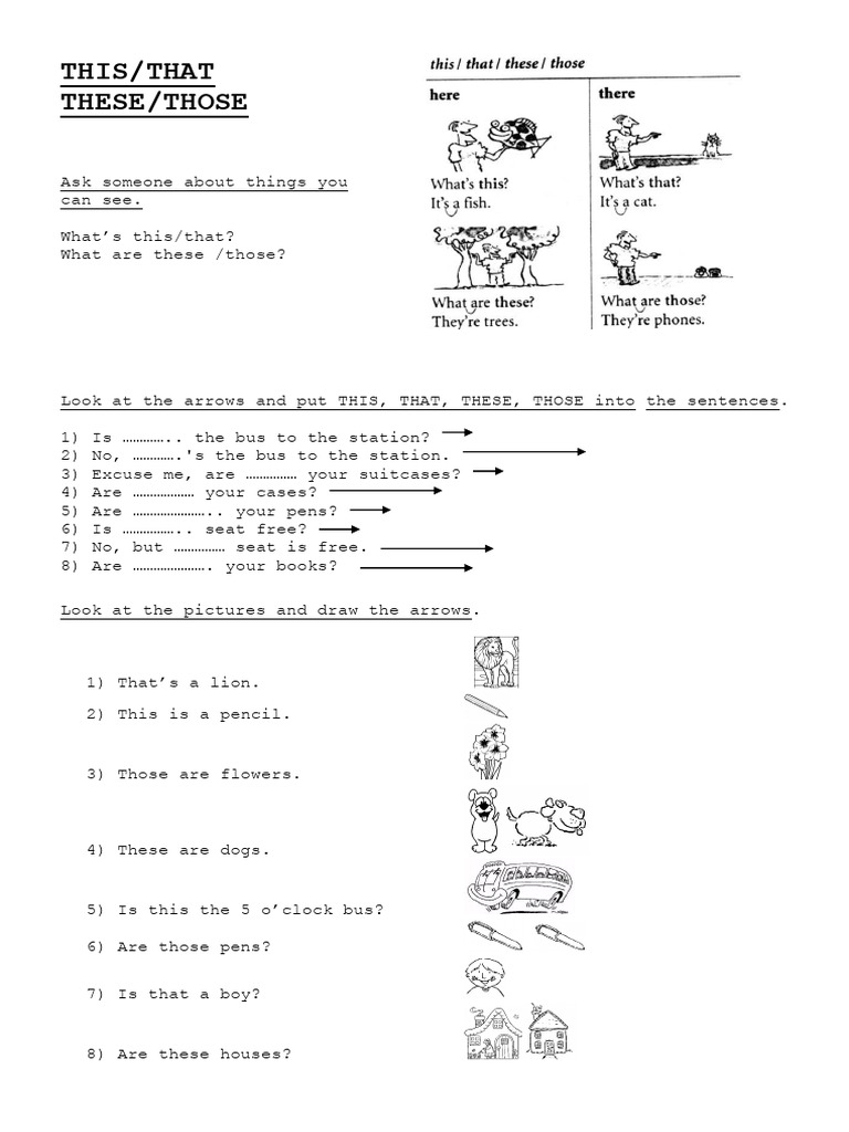 Demonstrative Pronouns Exercise | PDF | Home & Garden