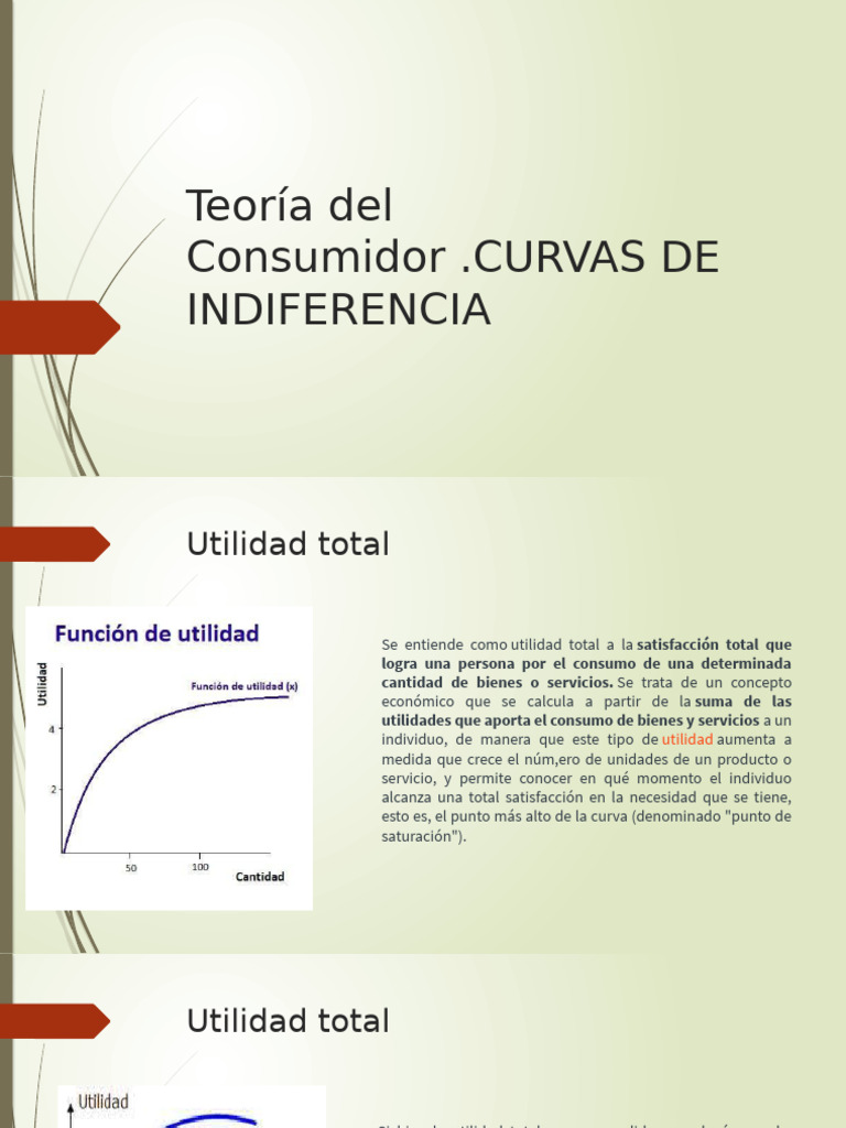 Teoría Del Consumidor | PDF | Utilidad | Utilidad marginal