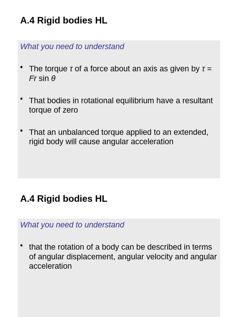 A.4-Rigid-bodies-HL | PDF | Rotation Around A Fixed Axis | Angular Momentum