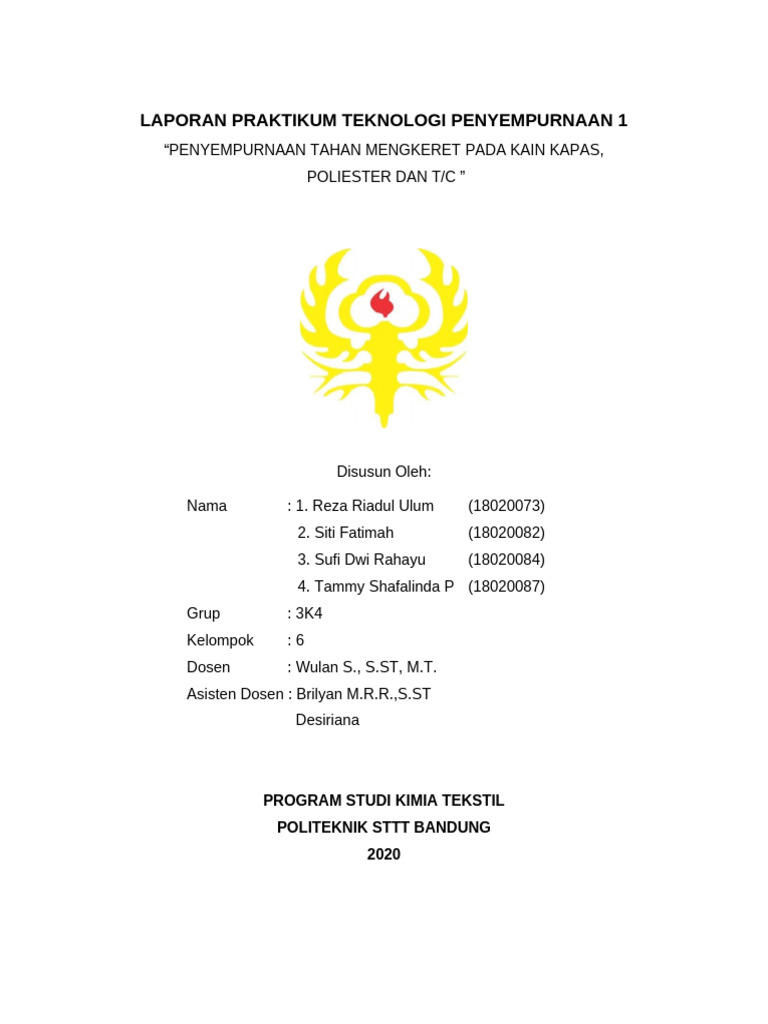 Laporan Prak. Penyempurnaan 1 Anti Mengkeret | PDF