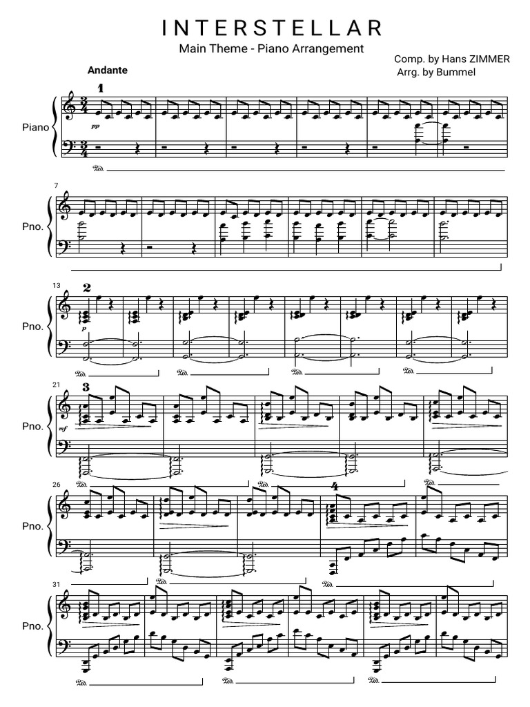 Interstellar Main Theme | PDF