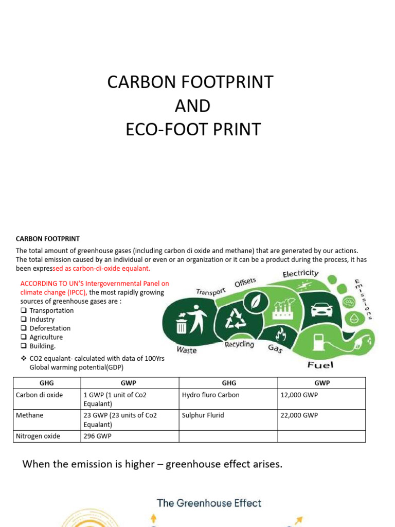 Carbon Footprint and Ecological Footprint | PDF | Carbon Footprint | Greenhouse Gas