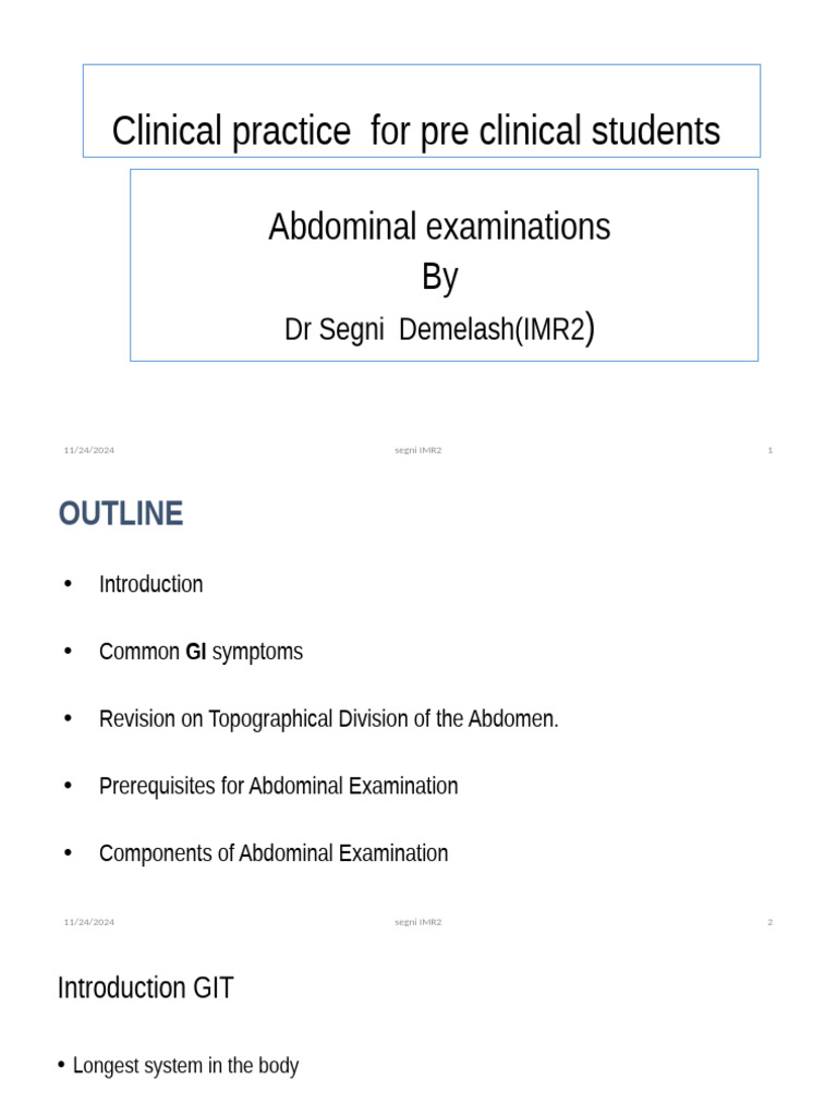 Abdominal Examination Techniques | PDF | Abdomen | Gastroenterology