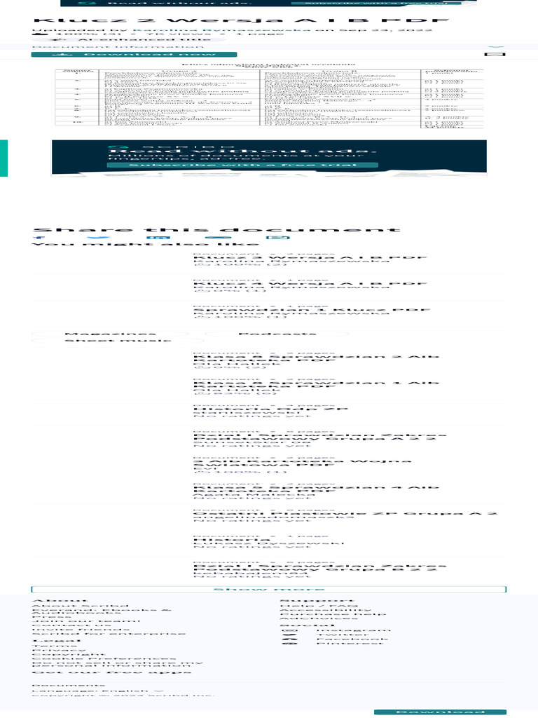 Klucz 2 Wersja A I B PDF | PDF