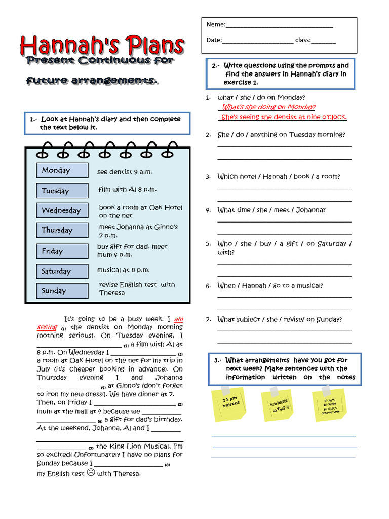 Worksheet Present Continuous | PDF