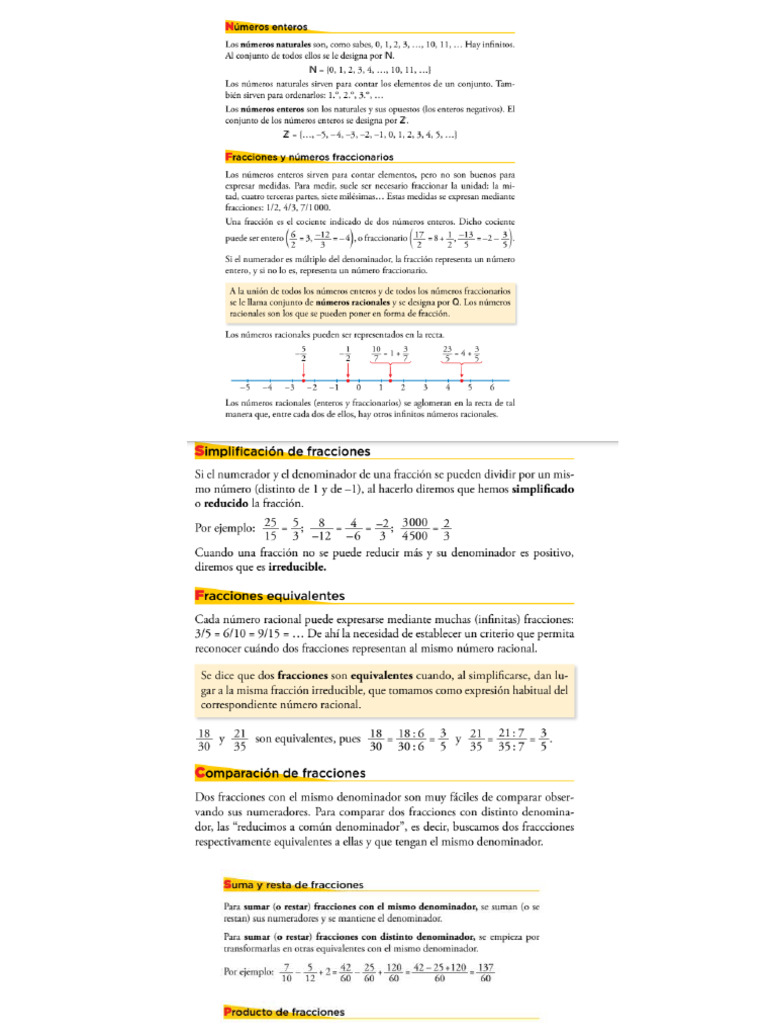 Repaso Teoría Fracciones | PDF