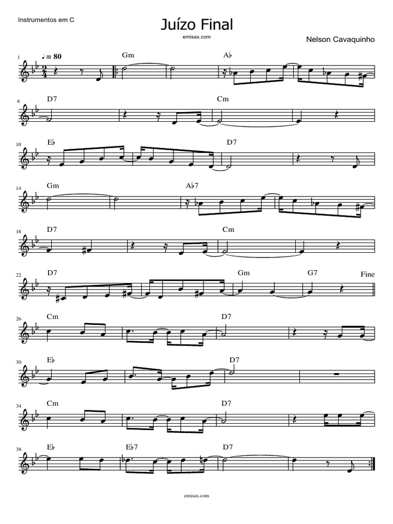 Juízo Final: Partitura para Cavaquinho | PDF