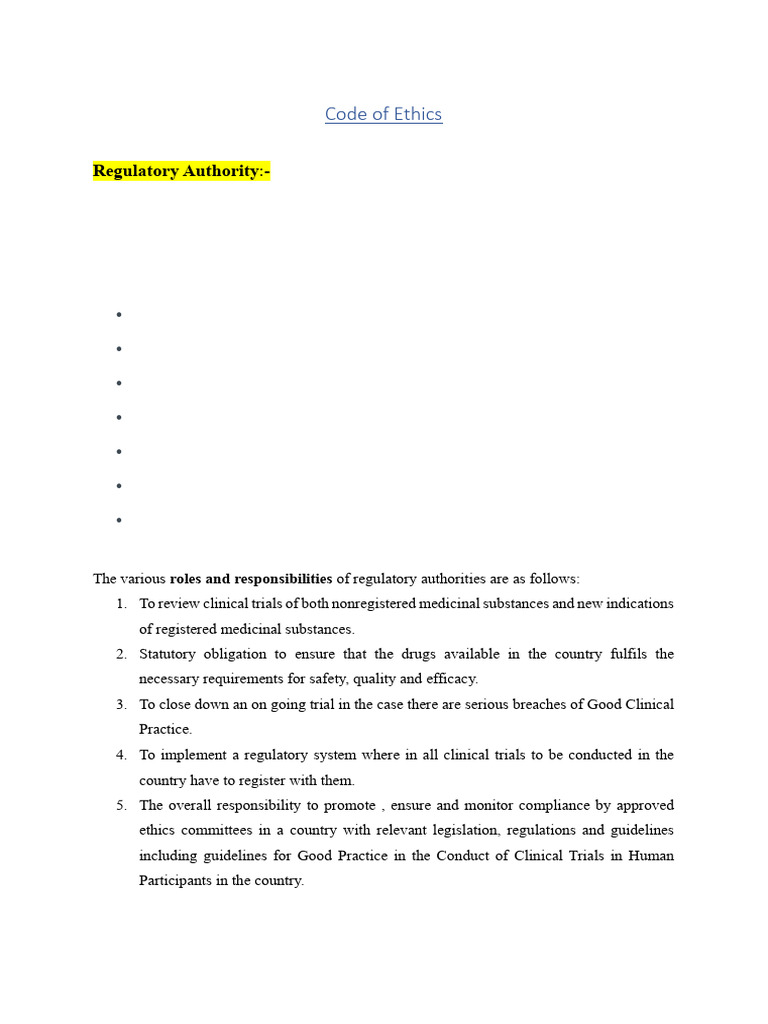 Code of Ethics | PDF | Informed Consent | Information Security