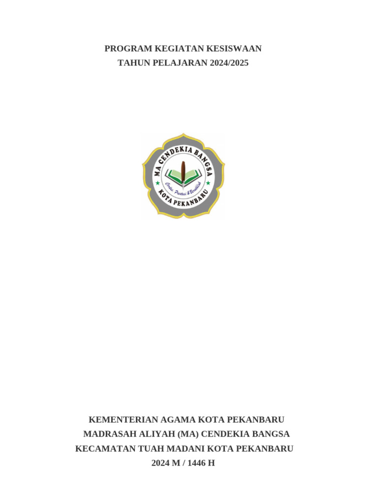 Program Kerja Kesiswaan 2024 | PDF