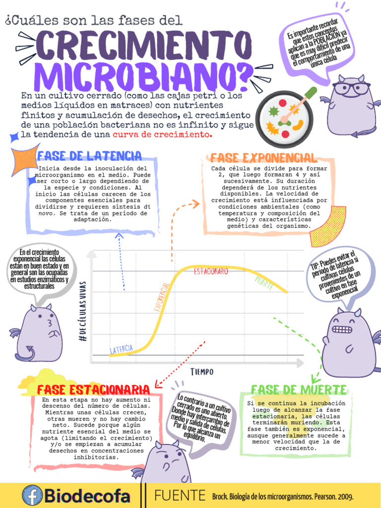 Fases del Crecimiento Microbiano | PDF | Biología Celular) | Biología