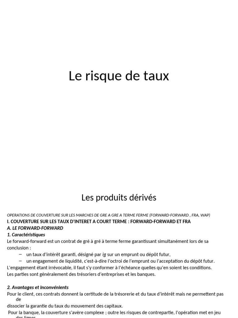 Cours Risque Taux | PDF | Prêts | Banques