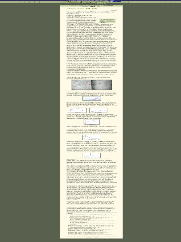 Vinland Map Analysis via Raman Spectroscopy | PDF | Raman Spectroscopy