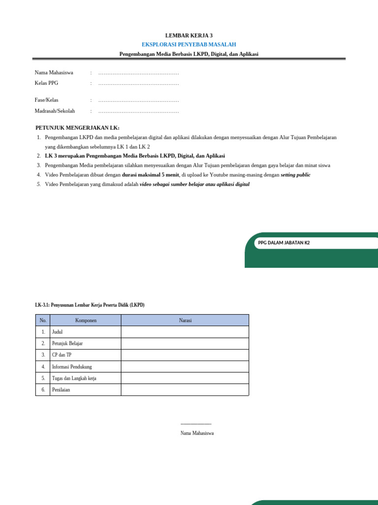 LK 3 - Pengembangan Media Berbasis LKPD, Digital, Dan Aplikasi (K2) | PDF