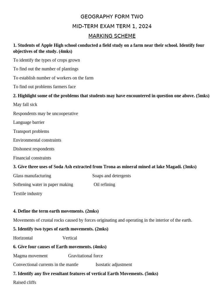 Geography F2 Ms Pdf Plate Tectonics Earth