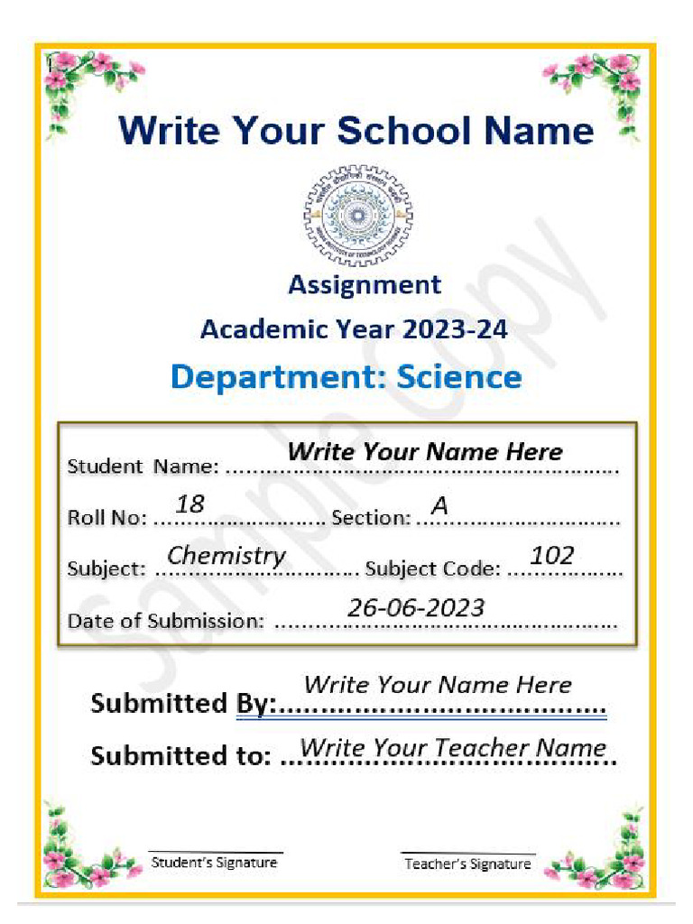 Assignment Front Page | PDF