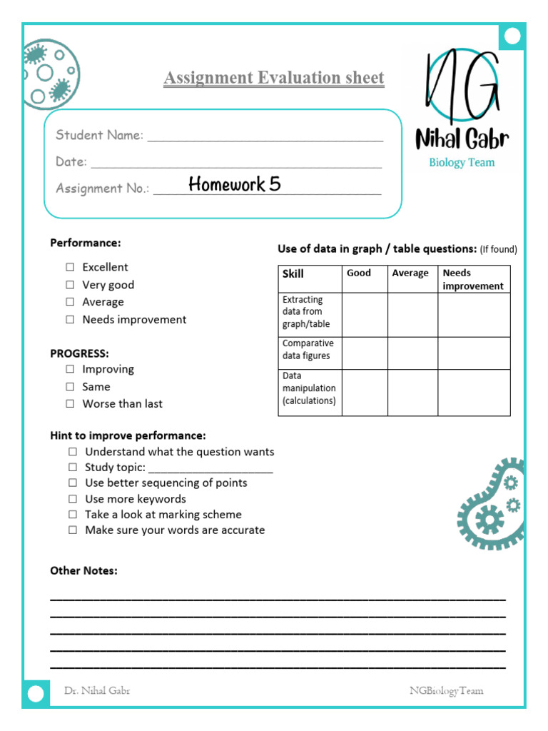 Assignment Evaluation Sheet: Homework 5 | PDF | Starch | Biomolecules