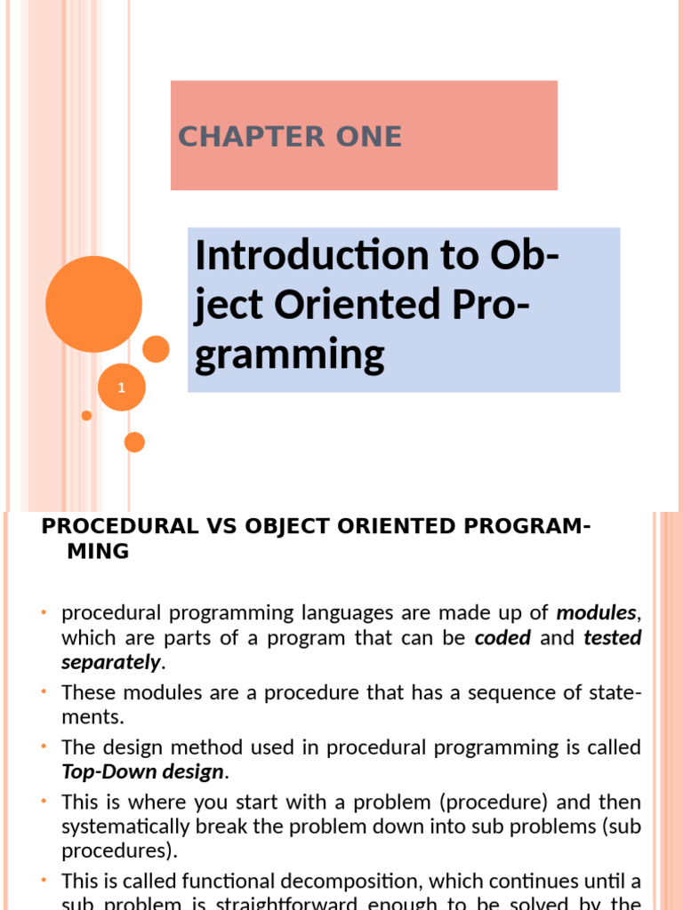 Chapter 1 (Oop) | PDF | Class (Computer Programming) | Java Virtual Machine
