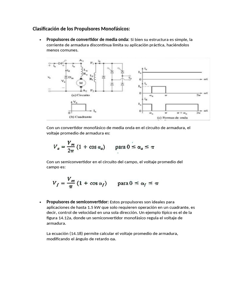 Clasificación de Propulsores Monofásicos | PDF | Red eléctrica | voltaje