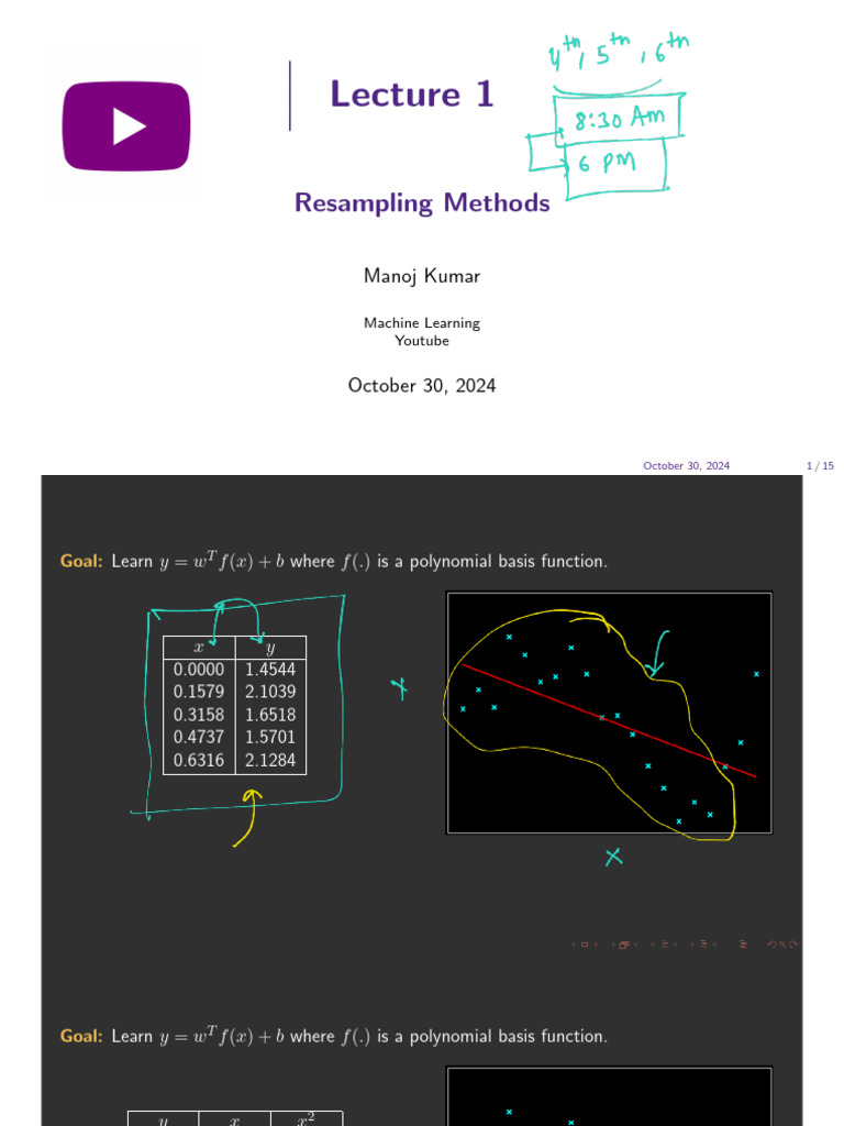 Resampling Methods Class 2 | PDF | Cross Validation (Statistics) | Statistical Theory
