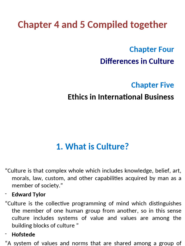Culture and Ethics in Business | PDF | Social Stratification | Market ...