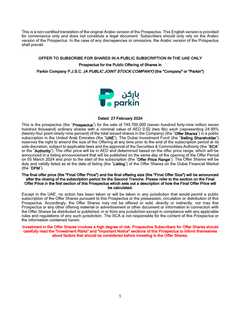 Prospectus English | PDF | Stocks | Expense