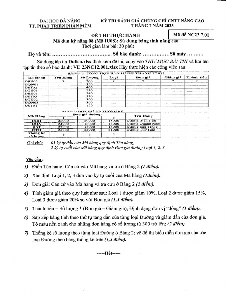 DE E1 Bài Thi | PDF