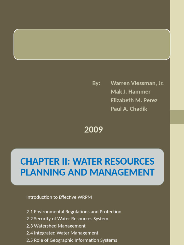 Water Supply Engineering (Chapter 2, Water Resources, Planning and ...