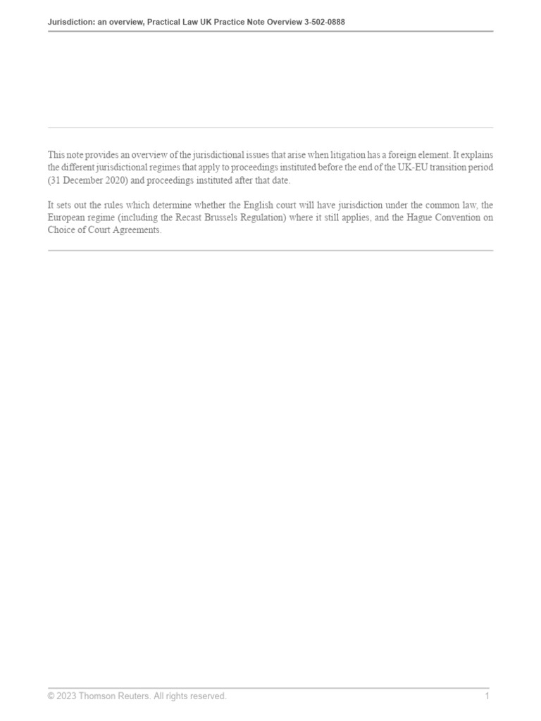 Jurisdiction An Overview | PDF | Jurisdiction | Justice