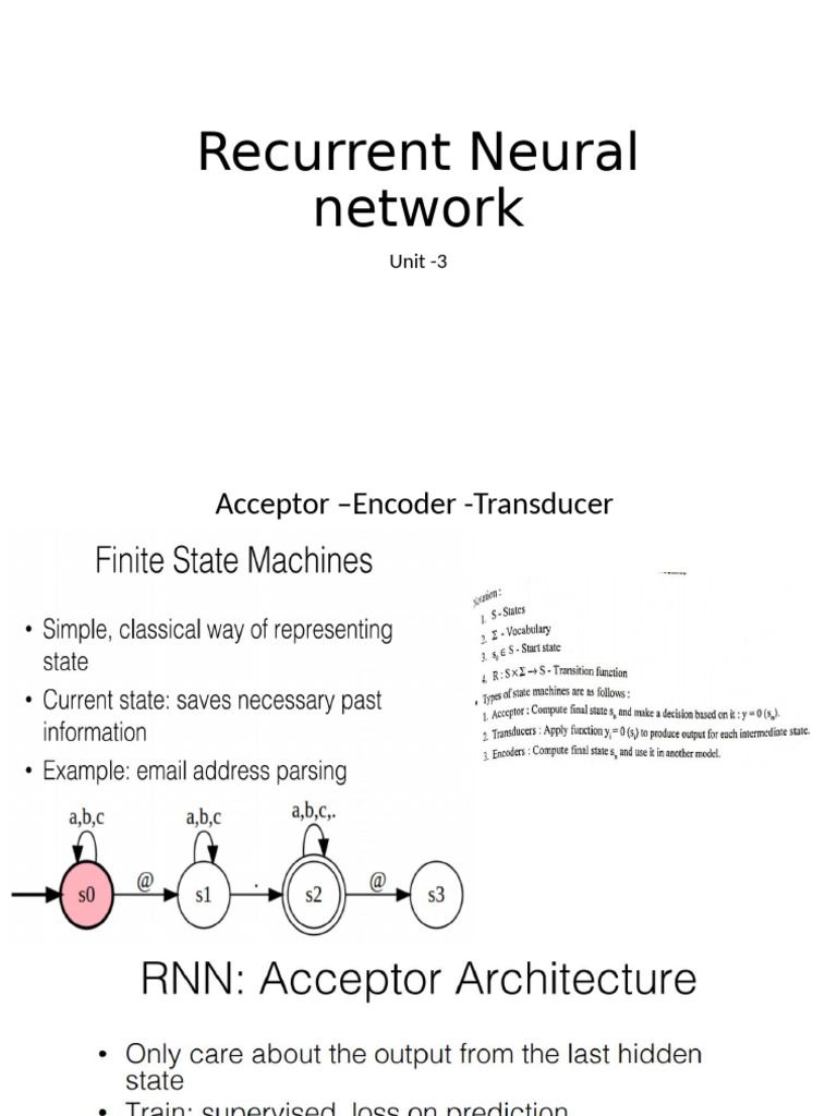 Recurrent Neural Network: Unit - 3 | PDF | Machine Learning ...