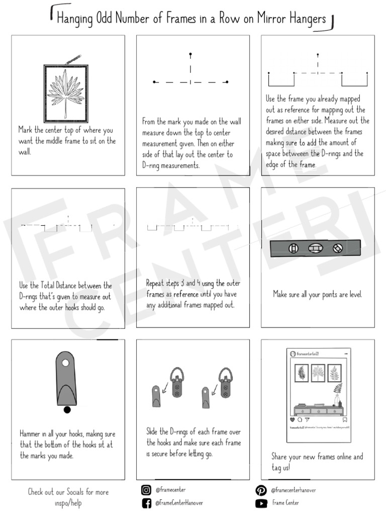 Hanging Odd Number of Frames in A Row On Mirror Hangers | PDF