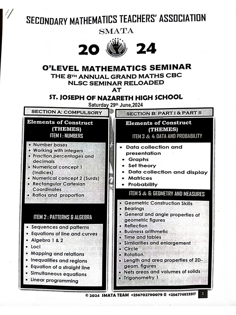 O'level 2024 Smata Qts | PDF