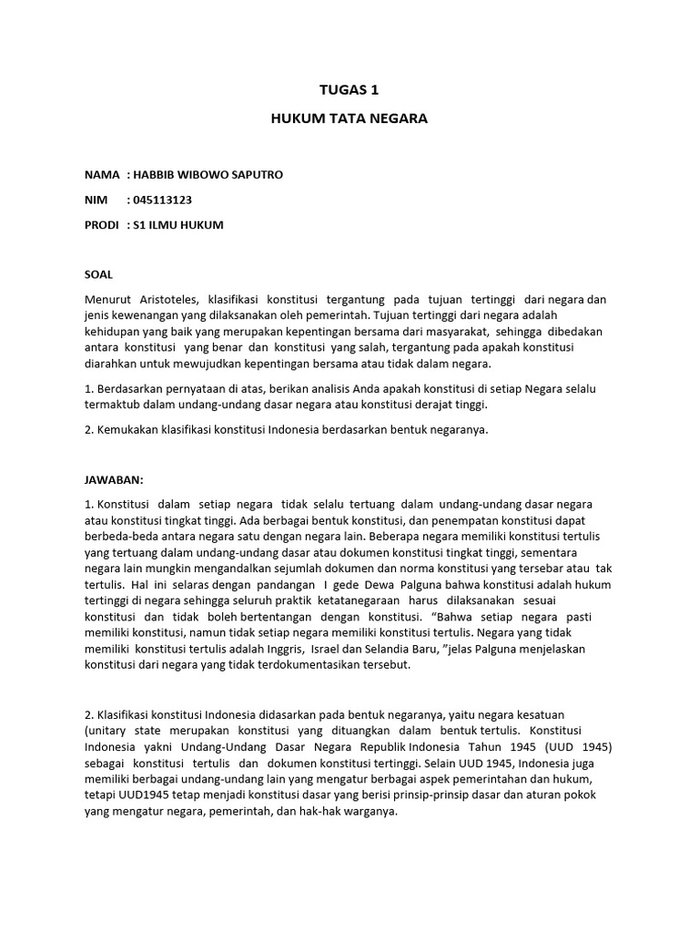 Hukum Tata Negara | PDF