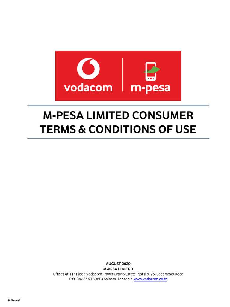 M-Pesa General Consumer TC - English Clean | PDF | Legal Liability ...