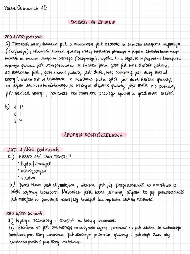 Zadanie Domowe Komórka1 | PDF