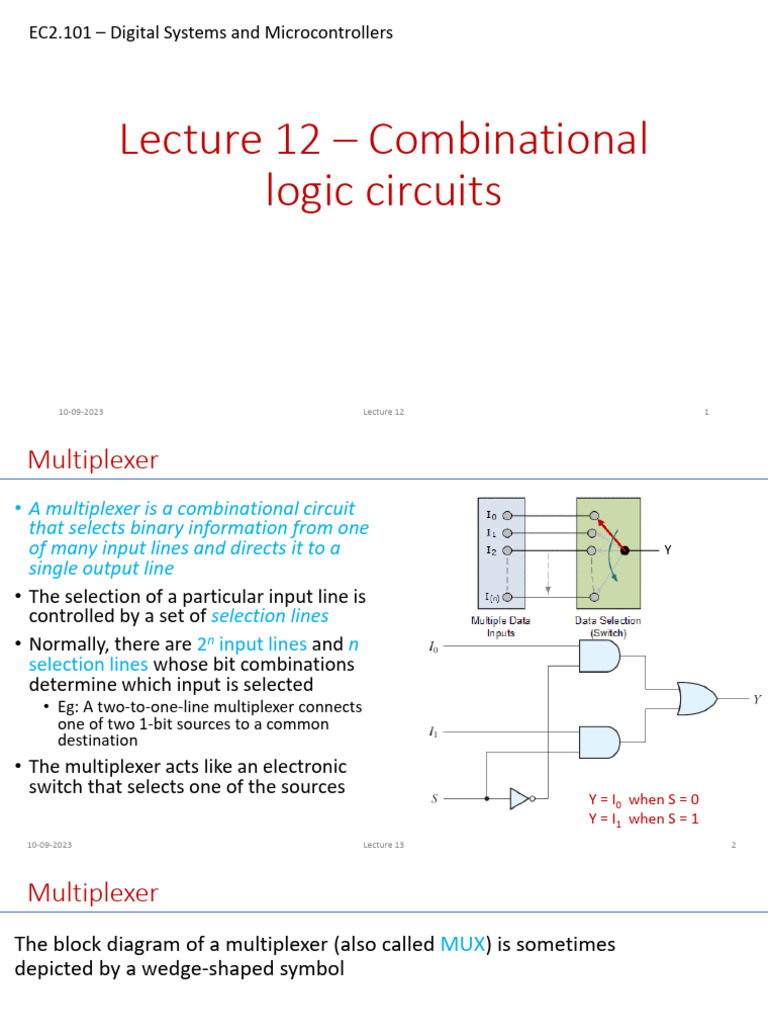 Lec12 Combinational Logic | PDF | Logic Gate | Mathematics