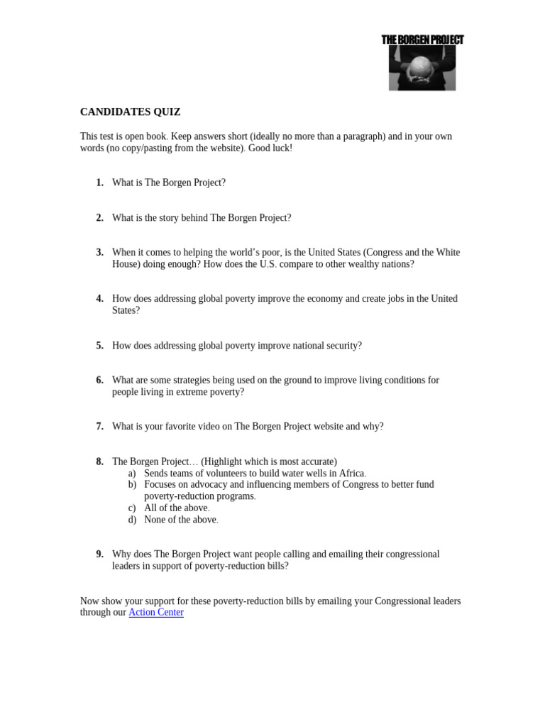 Candidate Assessment Quiz 2019 | PDF | Career & Growth