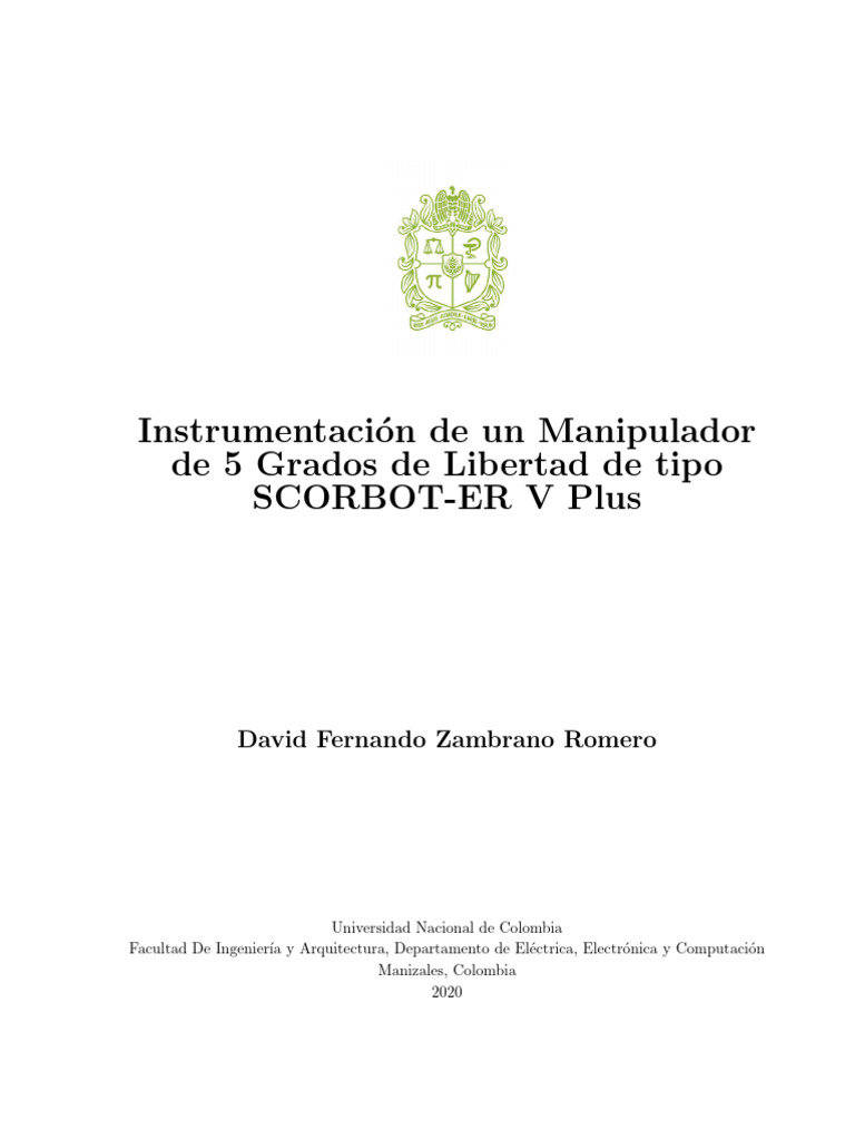 Instrumentacion de Un Manipulador de 5 Grados de Libertad de Tipo ...