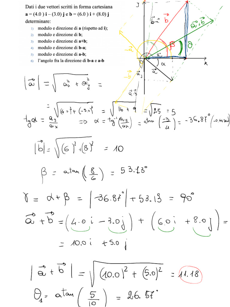 01.esercizi Vettori 1 | PDF