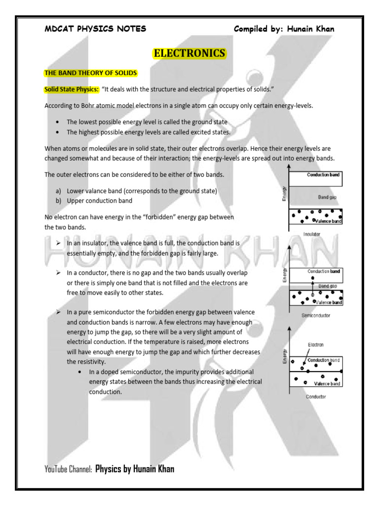 Sindh MDCAT Electronics - MDCAT Physics Notes by HK | PDF ...