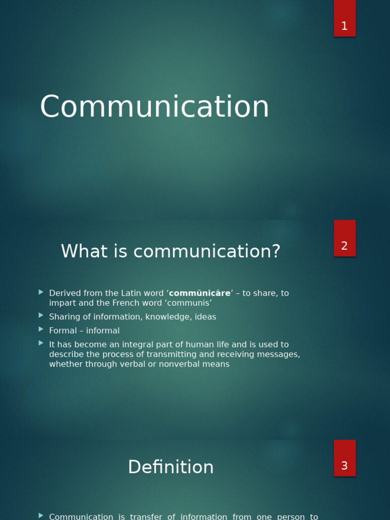 class 1 | PDF | Communication | Human Communication