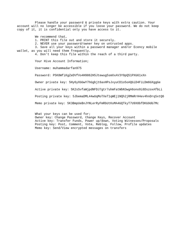 Muhammadarfan975 Hive Keys | PDF
